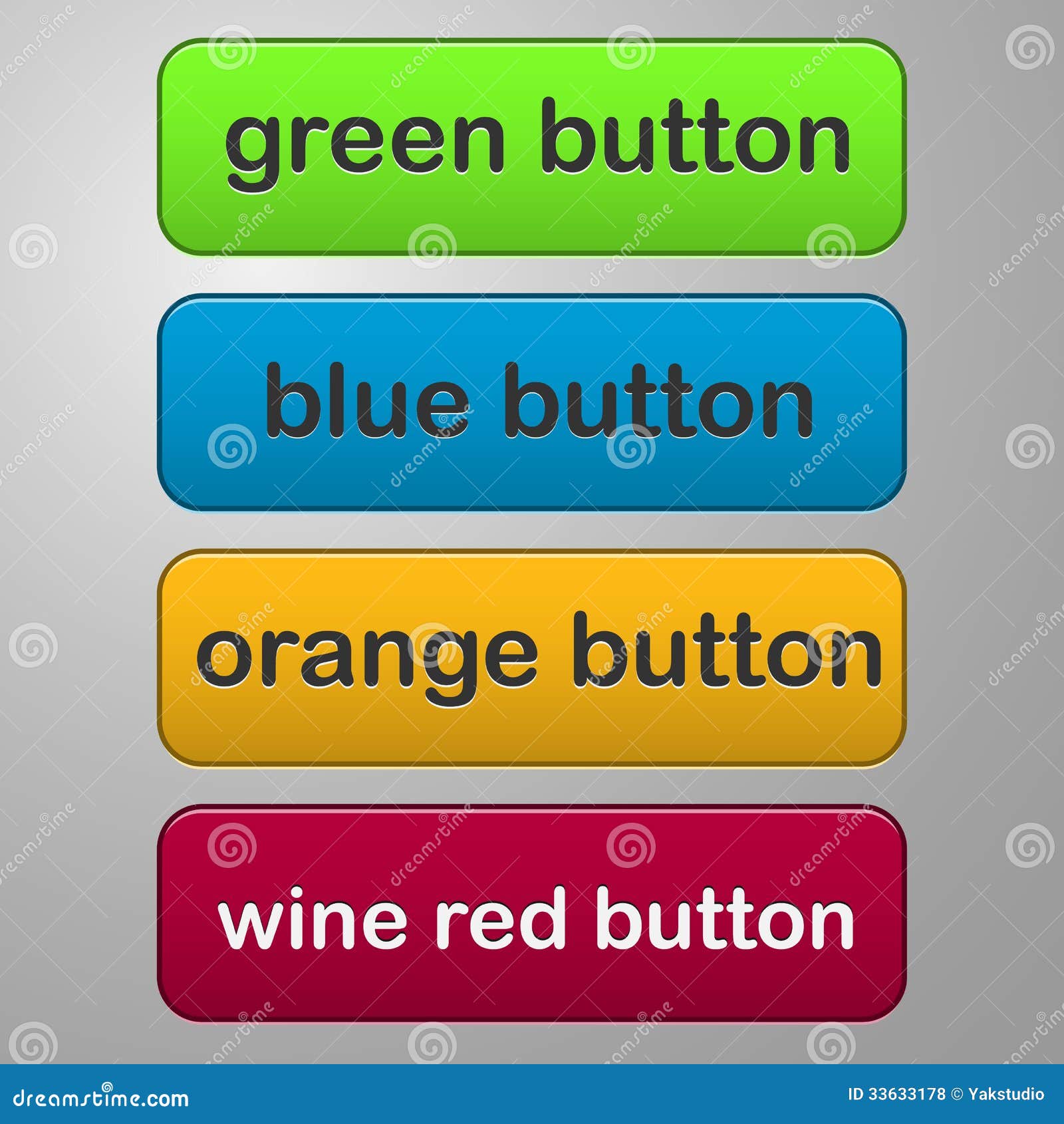 Buttons set colored stock vector. Illustration of effect - 33633178