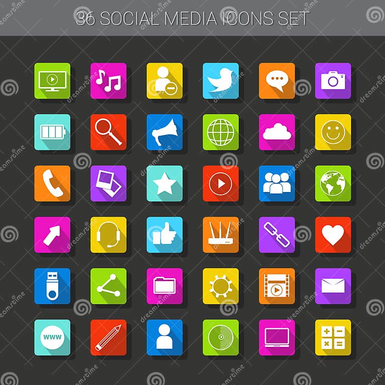 Buttons Set of Icons Application Interface Logo Collection Stock Vector ...