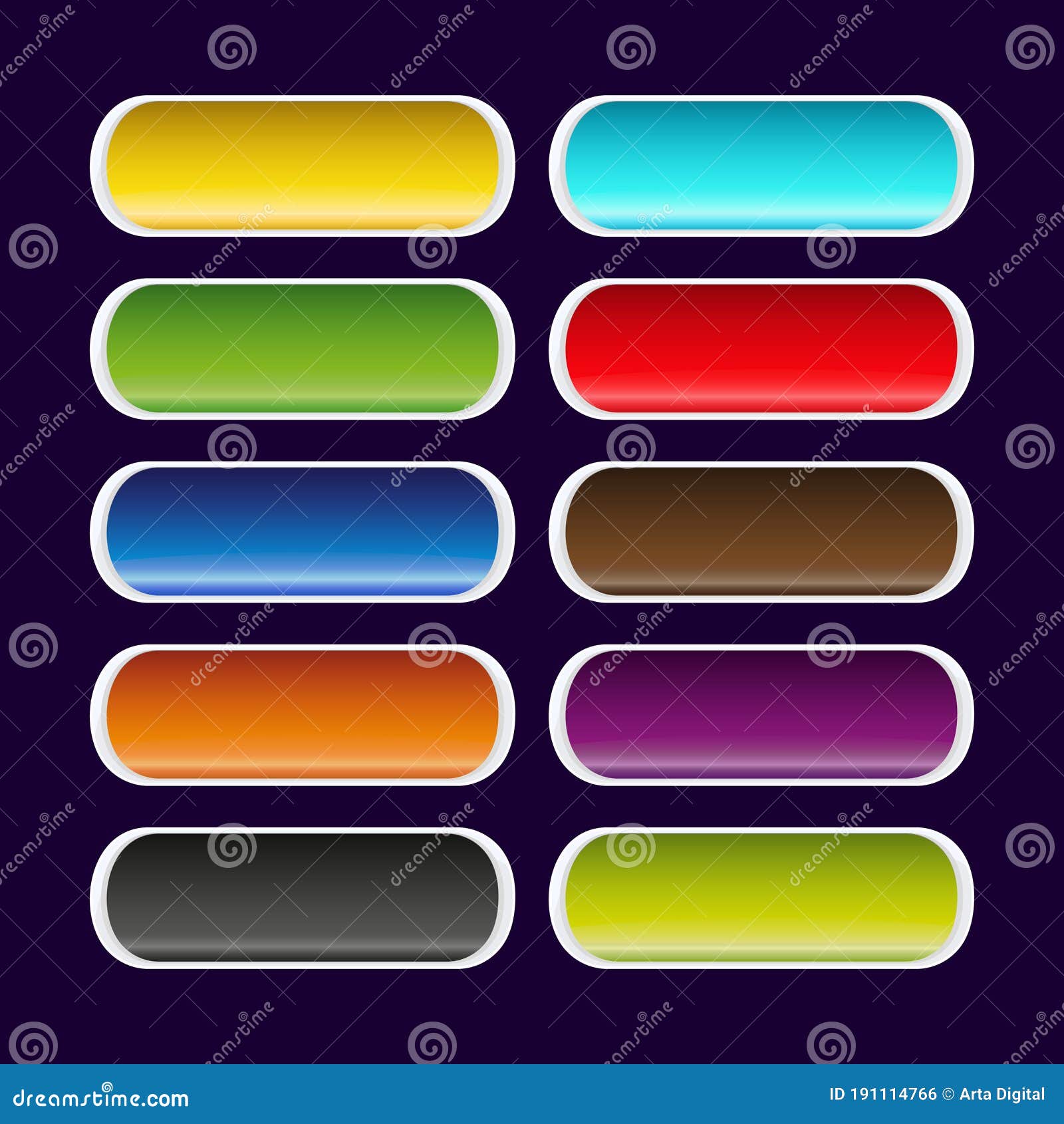 Buttons Set. Vector GUI Asset Collection for Game and App Stock Vector ...