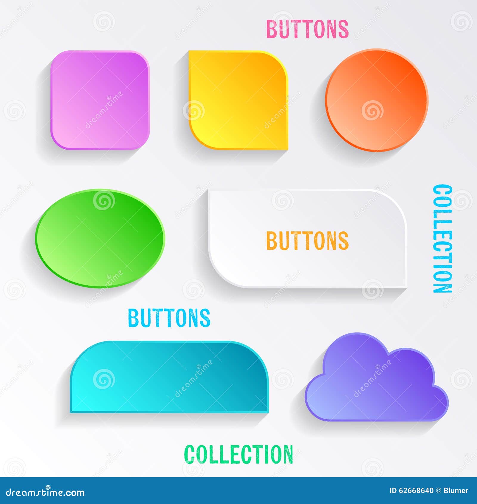 Buttons With Shadows Vector Illustration | CartoonDealer.com #62668640