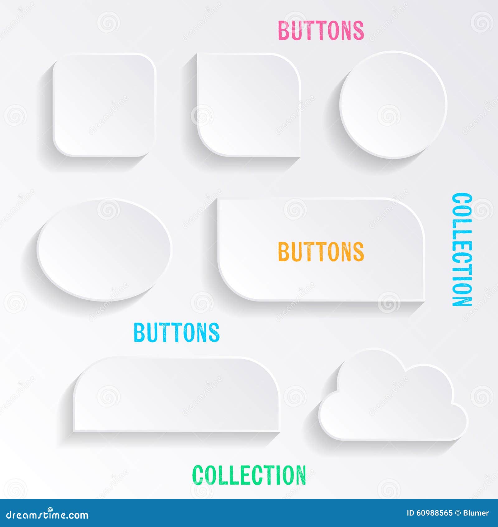 Buttons with shadows stock vector. Illustration of buttons - 60988565