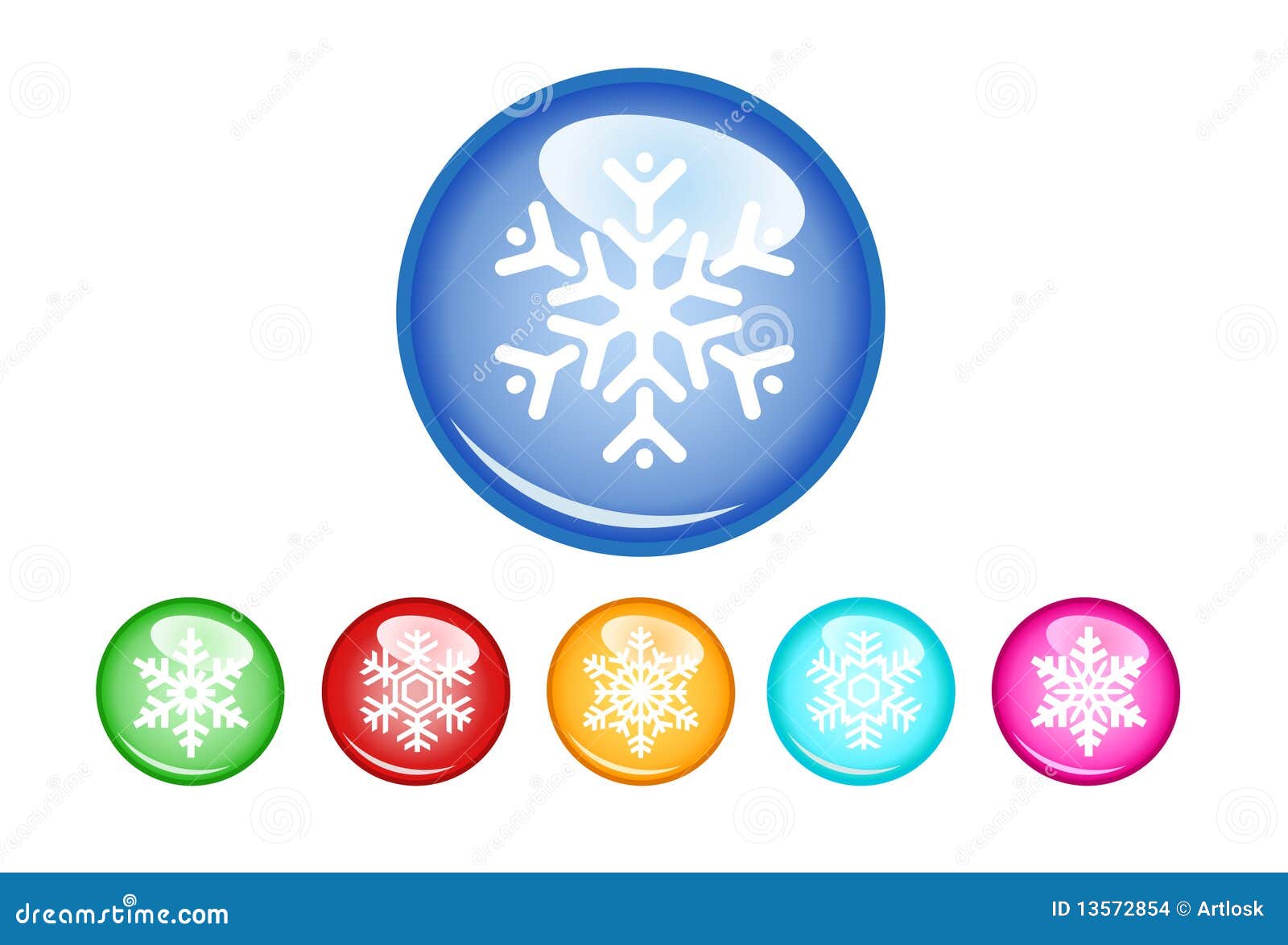 Buttons snowflakes stock vector. Illustration of color - 13572854