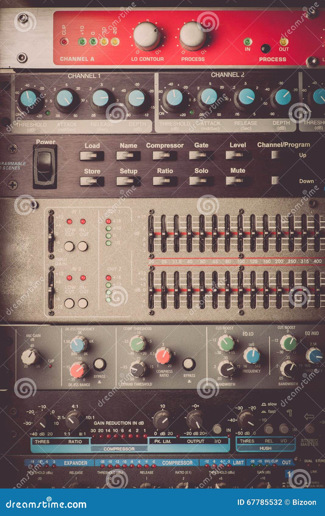 Buttons in sound studio stock photo. Image of studio - 67785532