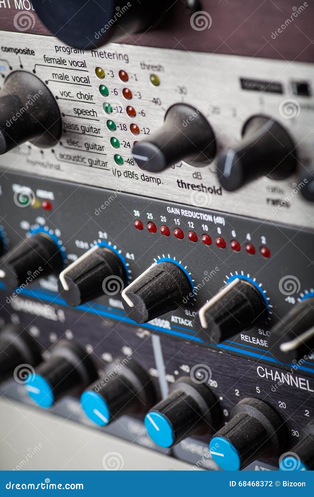 Buttons in sound studio stock photo. Image of musical - 68468372