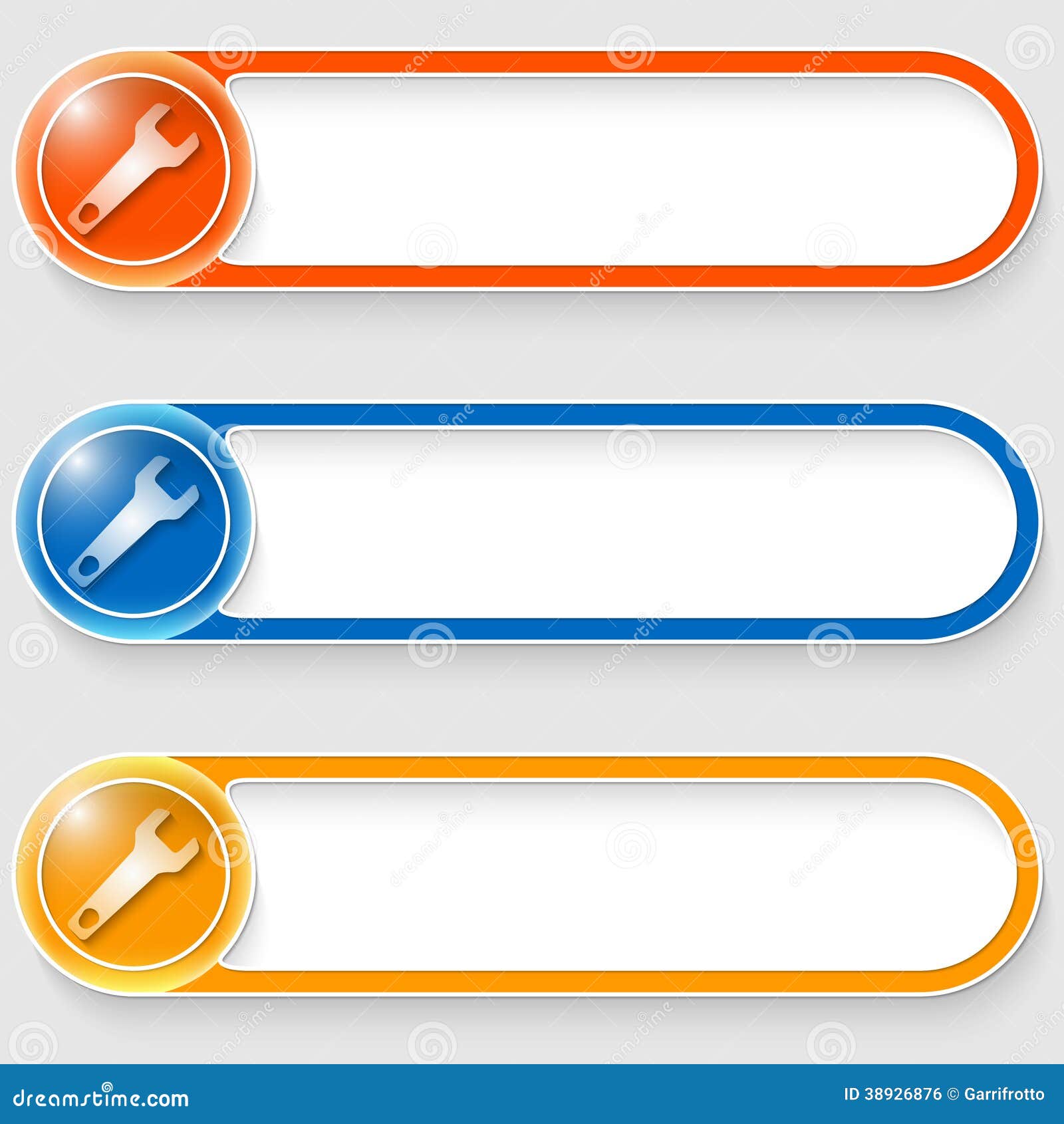 Buttons with spanner stock vector. Illustration of setup - 38926876