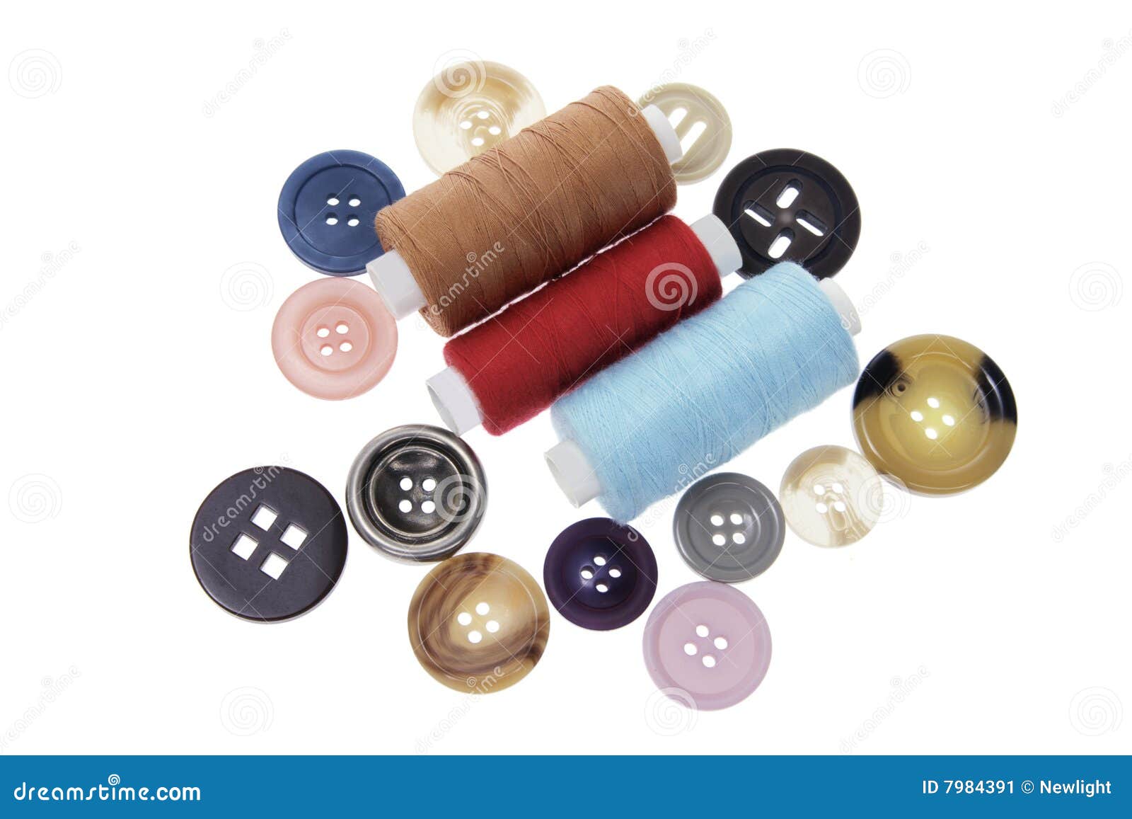 Buttons and Spools of Thread Stock Image - Image of thread, tailoring ...
