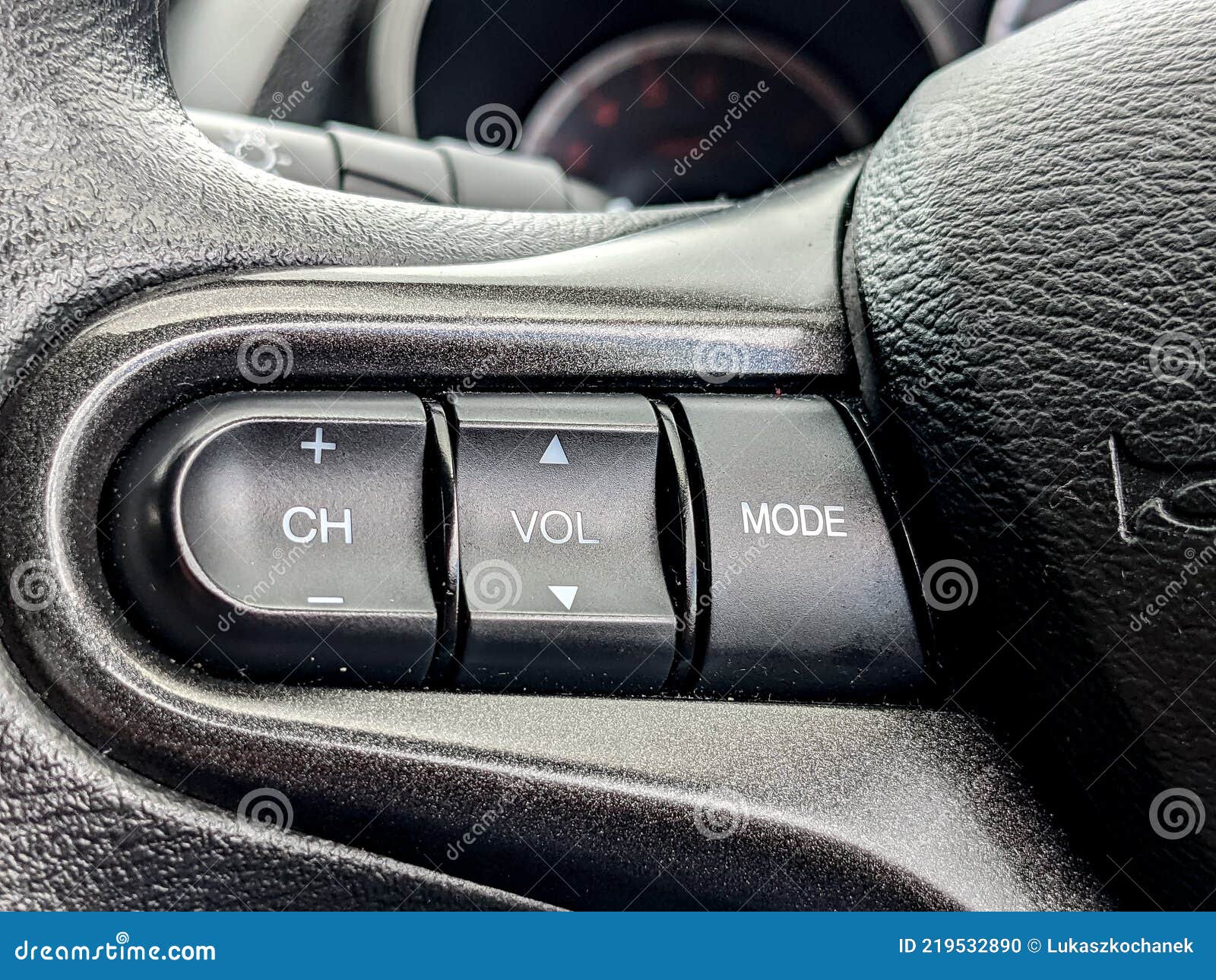Buttons on a Steering Wheel of a Modern Car Stock Photo - Image of ...