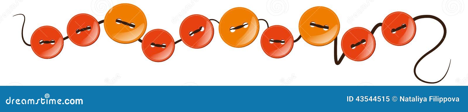 Buttons on a string stock vector. Illustration of isolated - 43544515