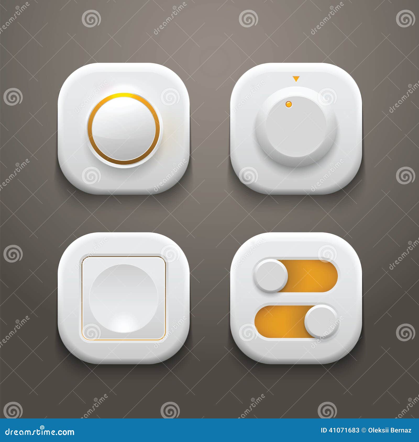 Buttons and Switches Set with Realistic Light and Stock Vector ...