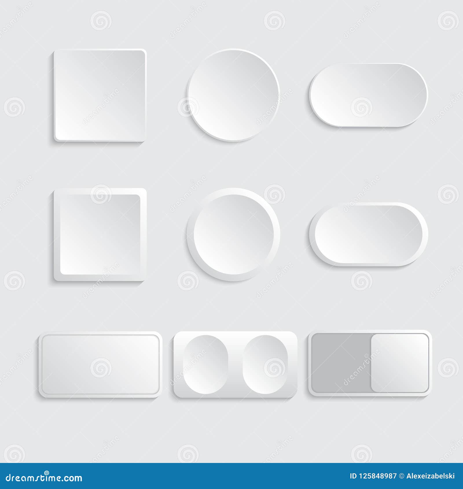 Set Of 3D Buttons Switches Regulators Cartoon Vector | CartoonDealer ...