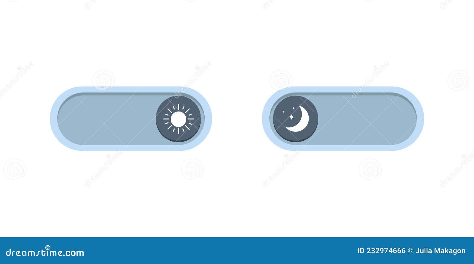 Buttons for Switching Day and Night Modes of the Mobile Device. Light ...