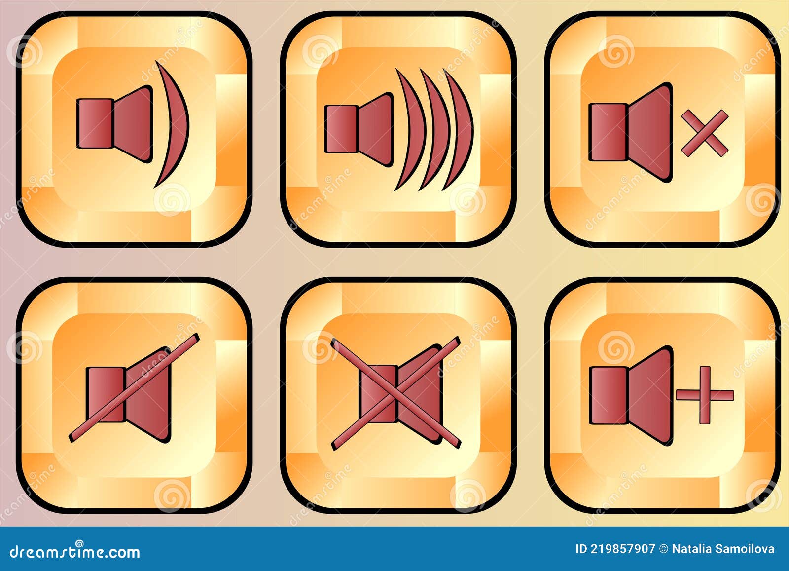 Buttons with Symbols for Reducing and Increasing the Volume Stock ...