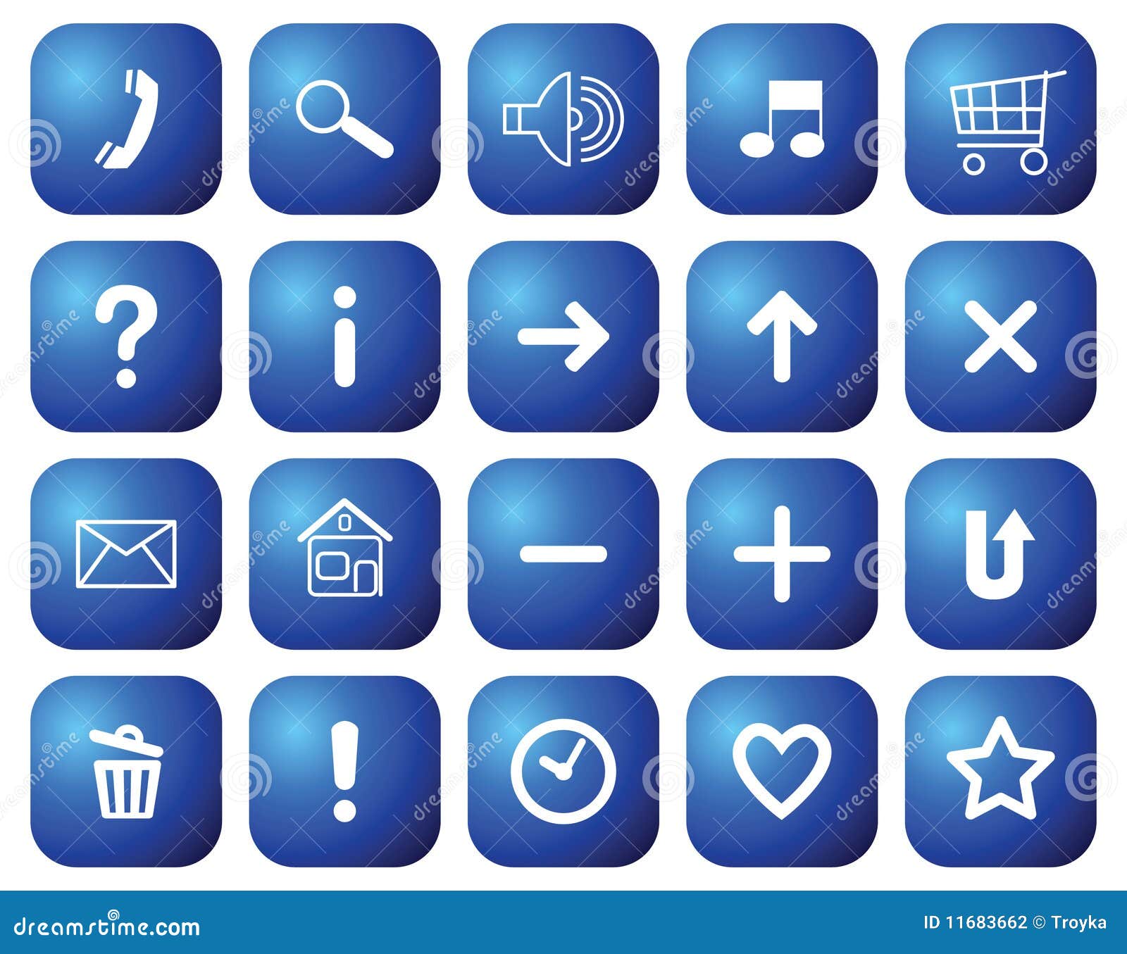 Buttons With Symbols For Websites. Vector Illustration | CartoonDealer ...