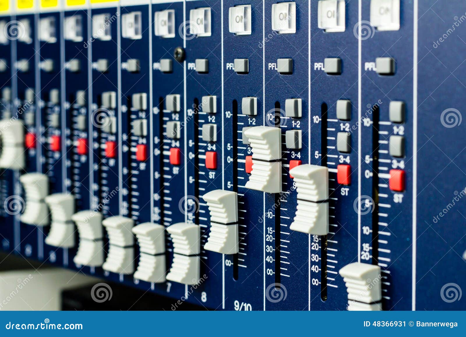Buttons and Tabs in the Audio Controller Stock Image - Image of desk ...