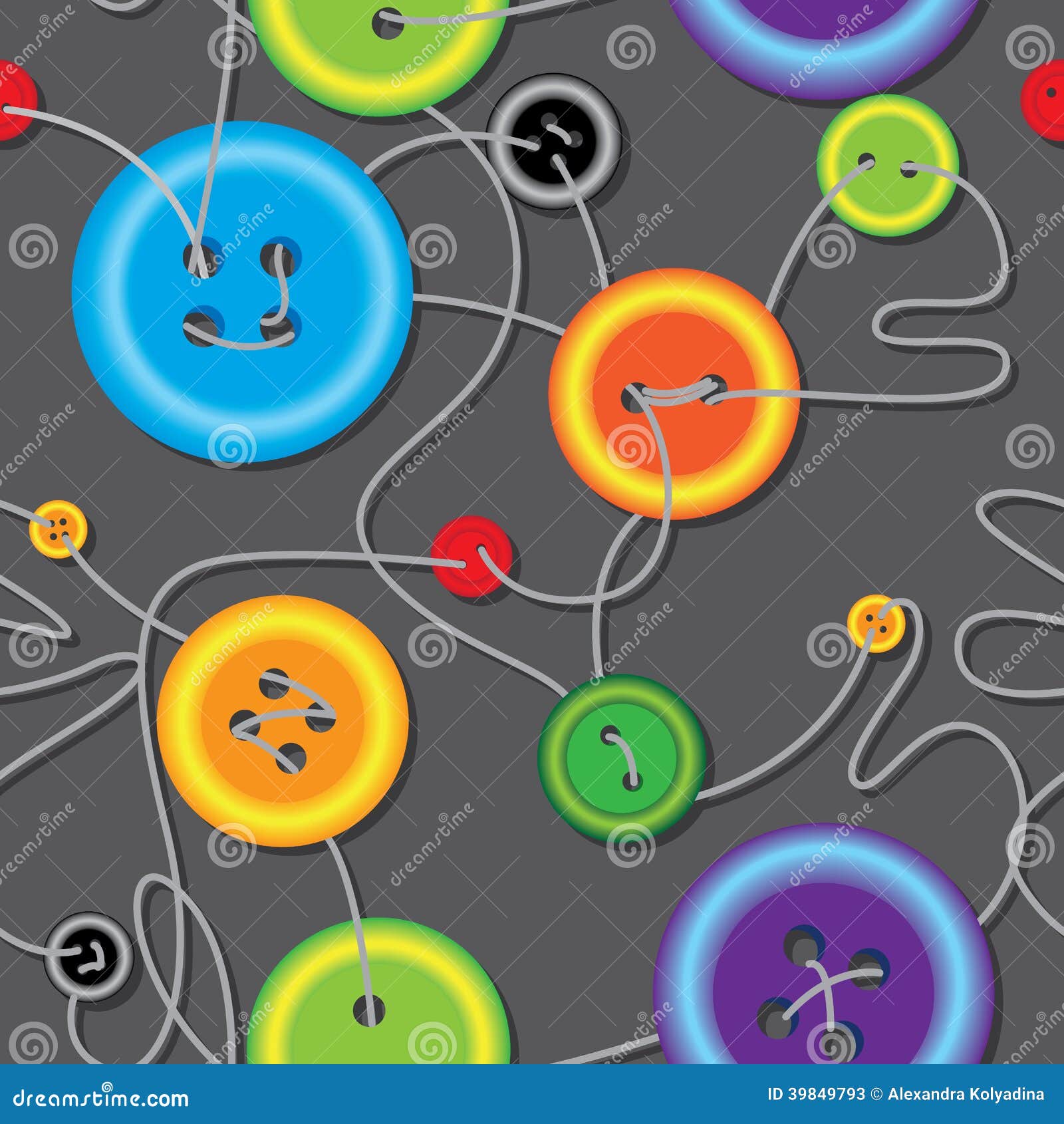 Buttons and Thread Seamless Stock Vector - Illustration of pattern ...