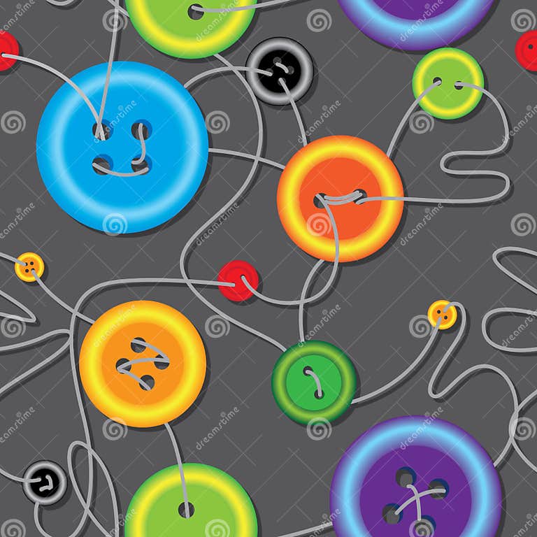 Buttons and Thread Seamless Stock Vector - Illustration of pattern ...