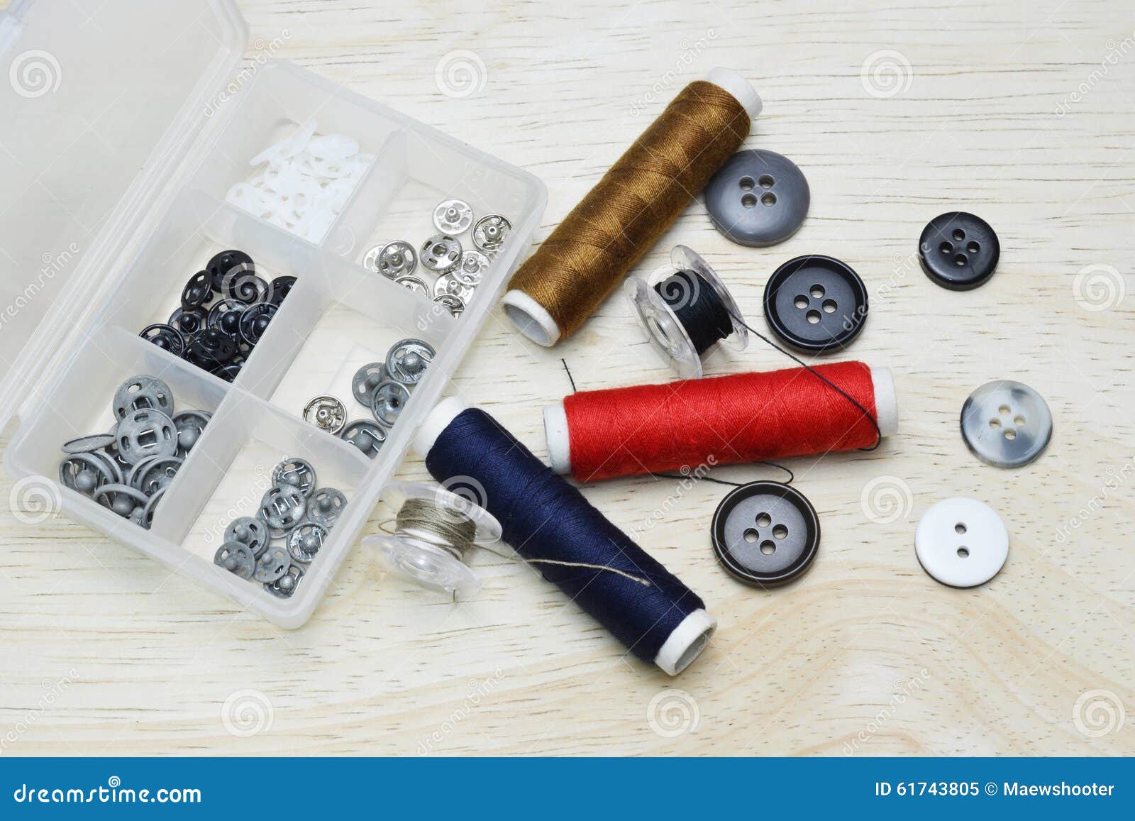 Buttons and thread stock image. Image of dress, buttoms - 61743805