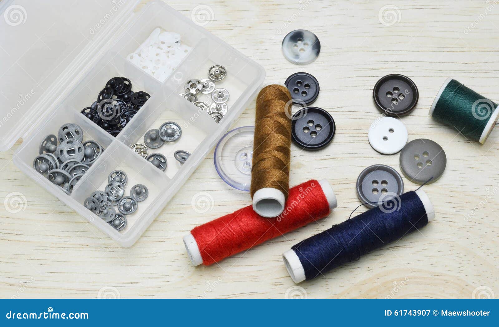 Buttons and thread stock image. Image of white, hook - 61743907