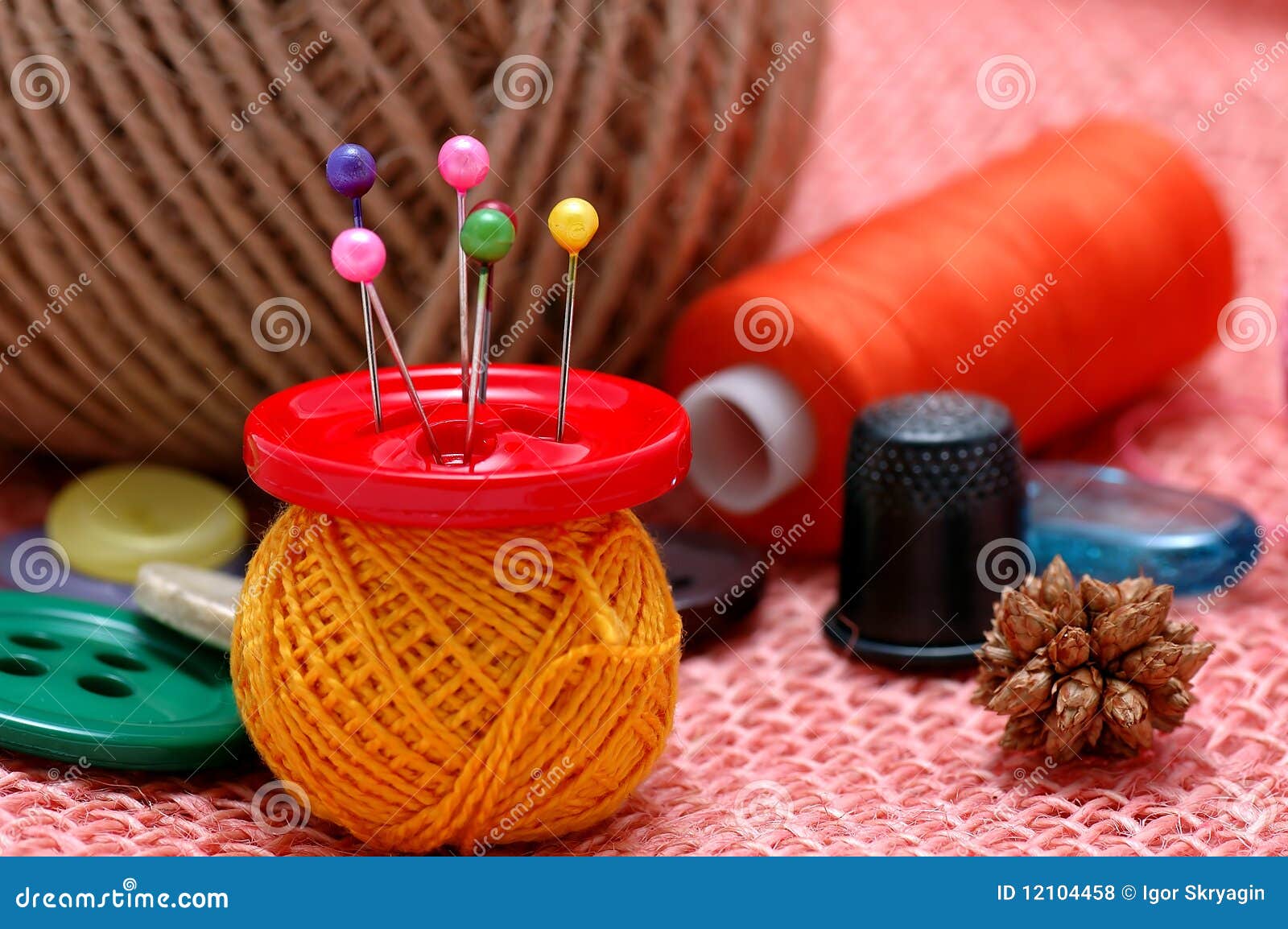 Buttons and threads stock photo. Image of craft, cotton - 12104458