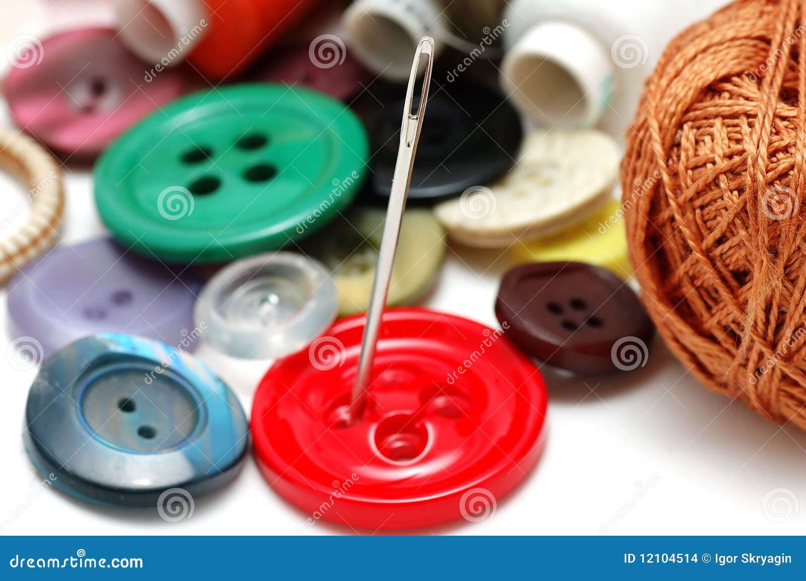 Buttons and threads stock photo. Image of cliche, fabric - 12104514