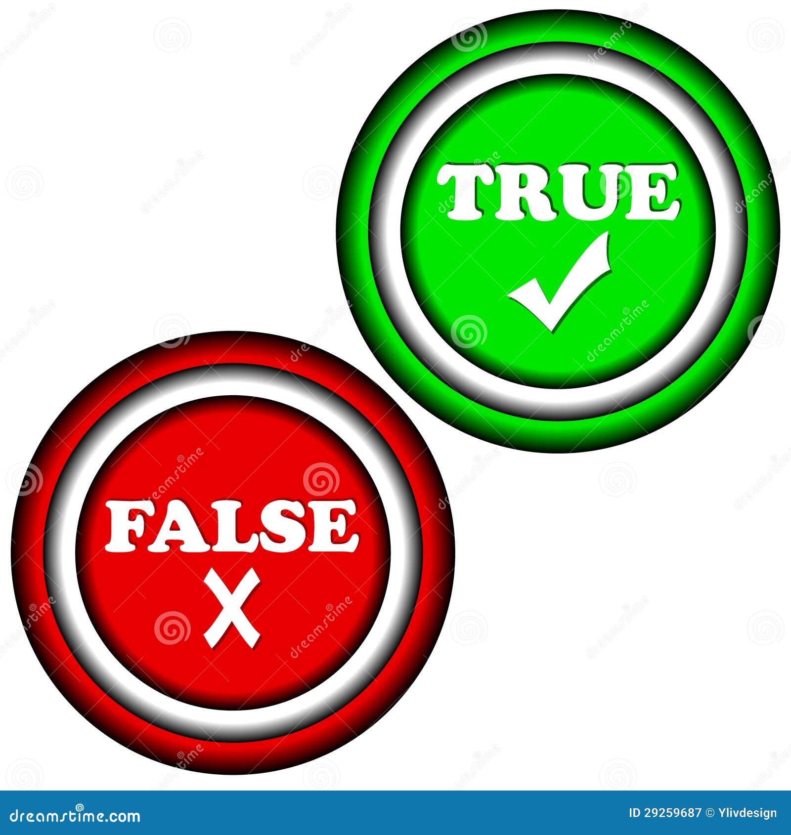 Buttons true and false stock vector. Image of decision - 29259687