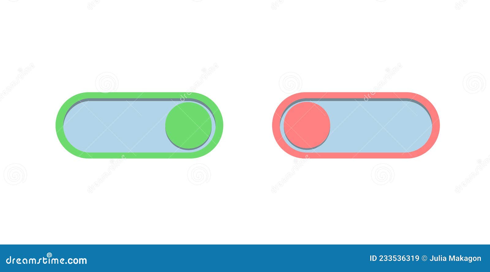 Buttons for Turning on and Off the Mobile Device. Green and Red Buttons ...