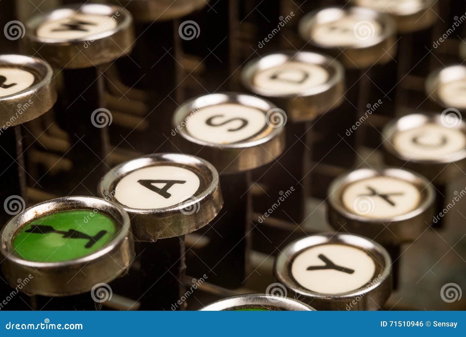 Buttons of the Typewriter Close Up Stock Photo - Image of type, machine ...
