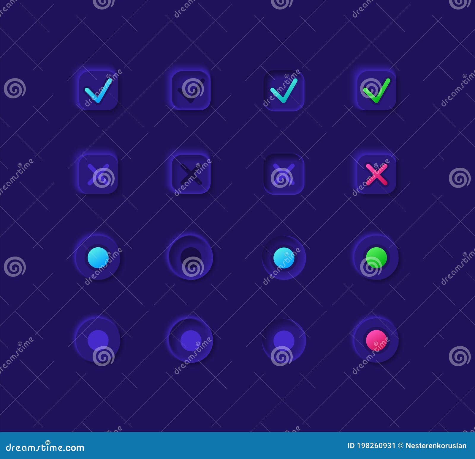 Buttons UI elements kit stock vector. Illustration of dashboard - 198260931