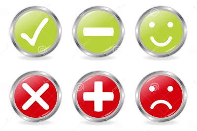 Buttons of Validation Icons Stock Vector - Illustration of checkout ...