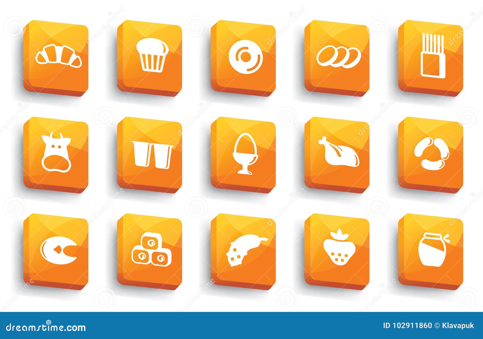 Food Buttons. Vector Illustration Stock Vector - Illustration of ...
