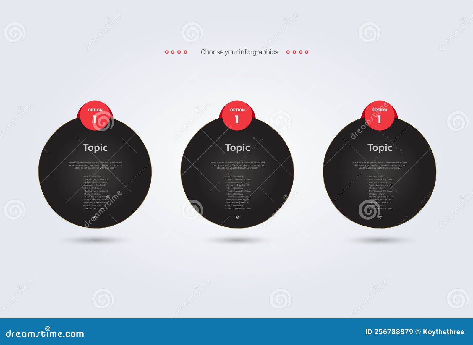 3 Buttons of Vector Infographic Template, SET of Three Process ...