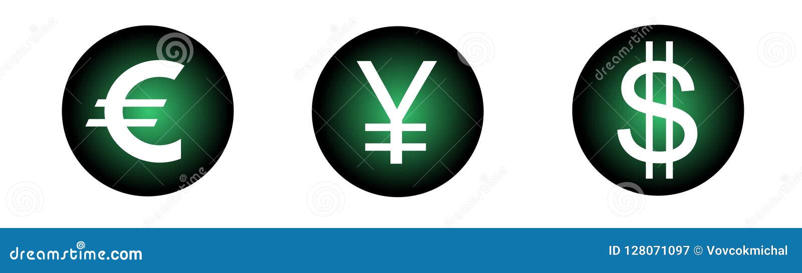 Buttons Vector with Main Currency Stock Vector - Illustration of ...