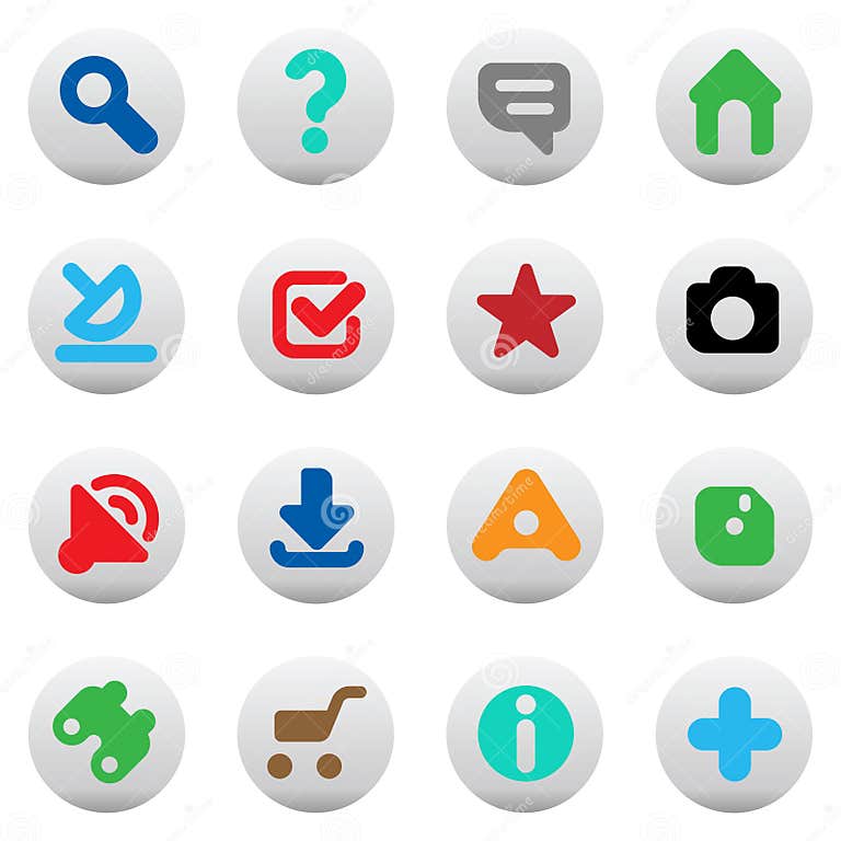 Buttons for website stock vector. Illustration of icons - 14637342
