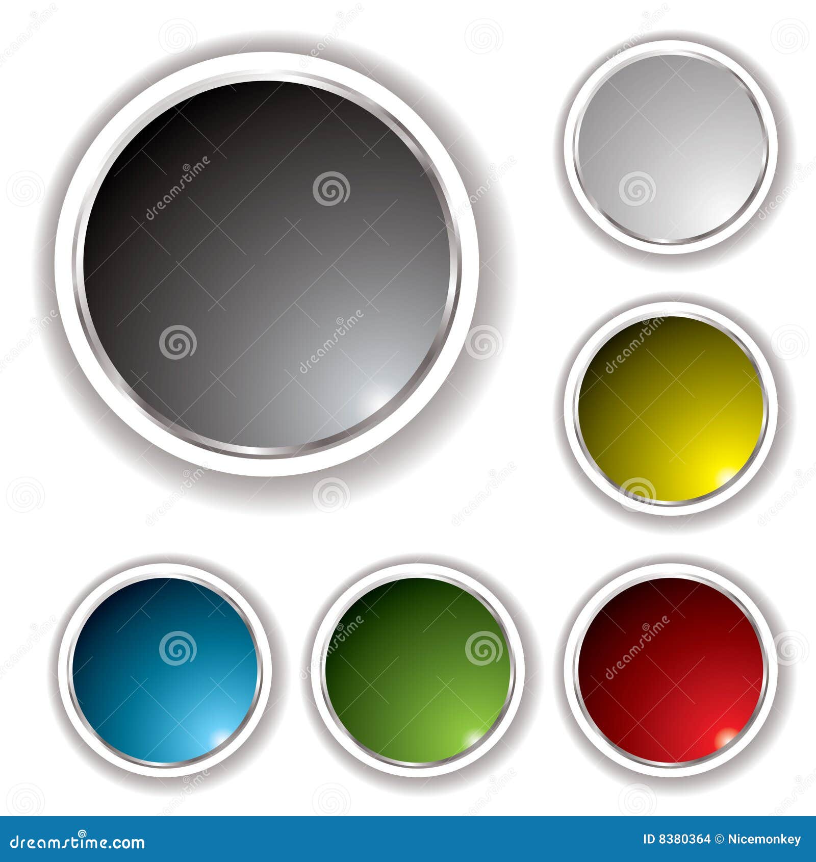 Buttons white bevel stock vector. Illustration of sign - 8380364