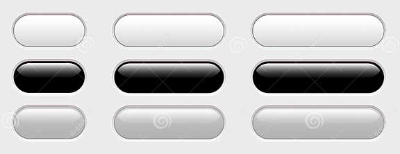 Buttons White, Gray and Black Isolated, Interesting Navigation Panel ...