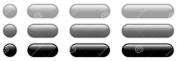 Buttons White, Gray and Black Isolated, Interesting Navigation Panel ...