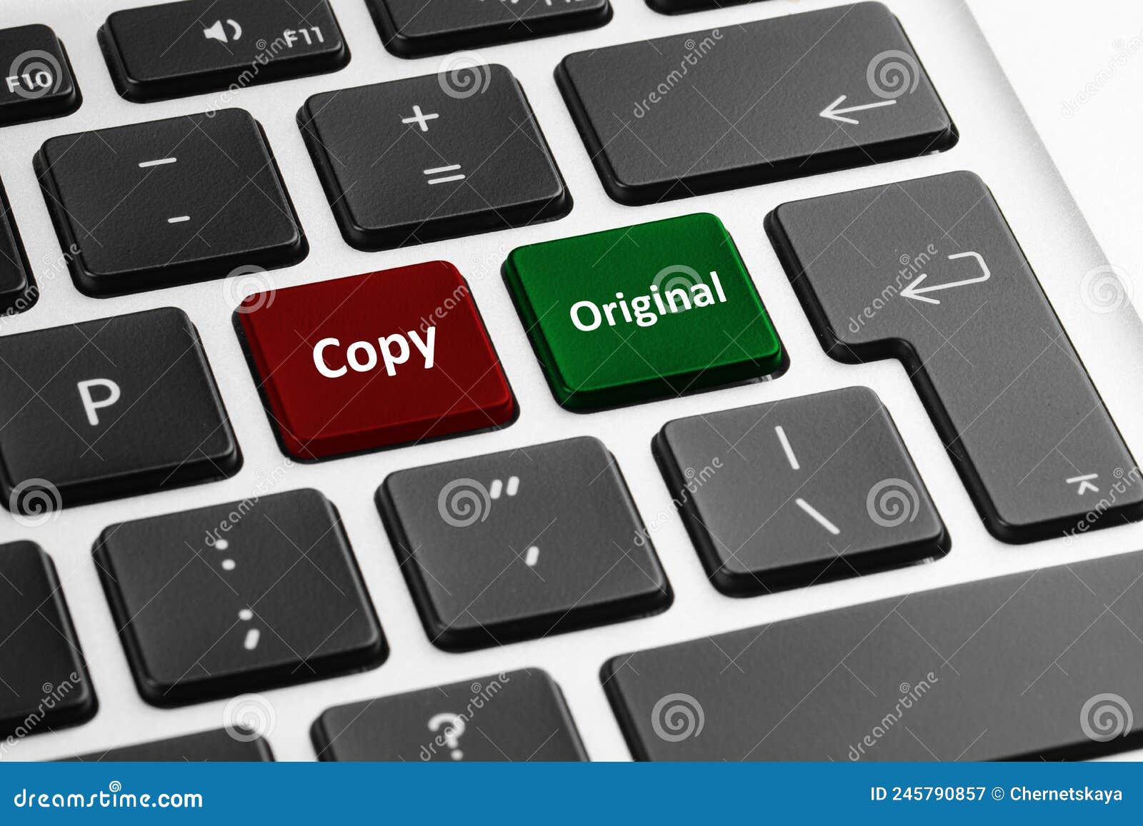 Buttons With Words Fake And Original On Keyboard, Top View. Plagiarism ...