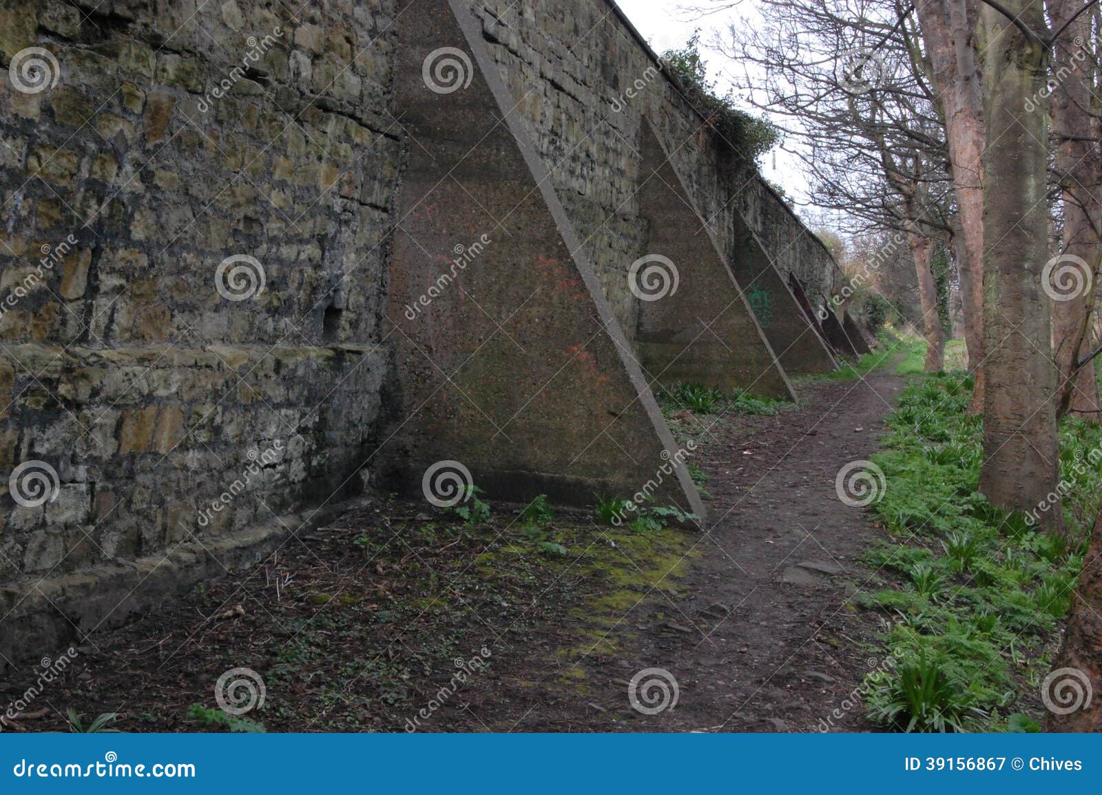 Buttresses stock image. Image of trees, footpath, buttress - 39156867