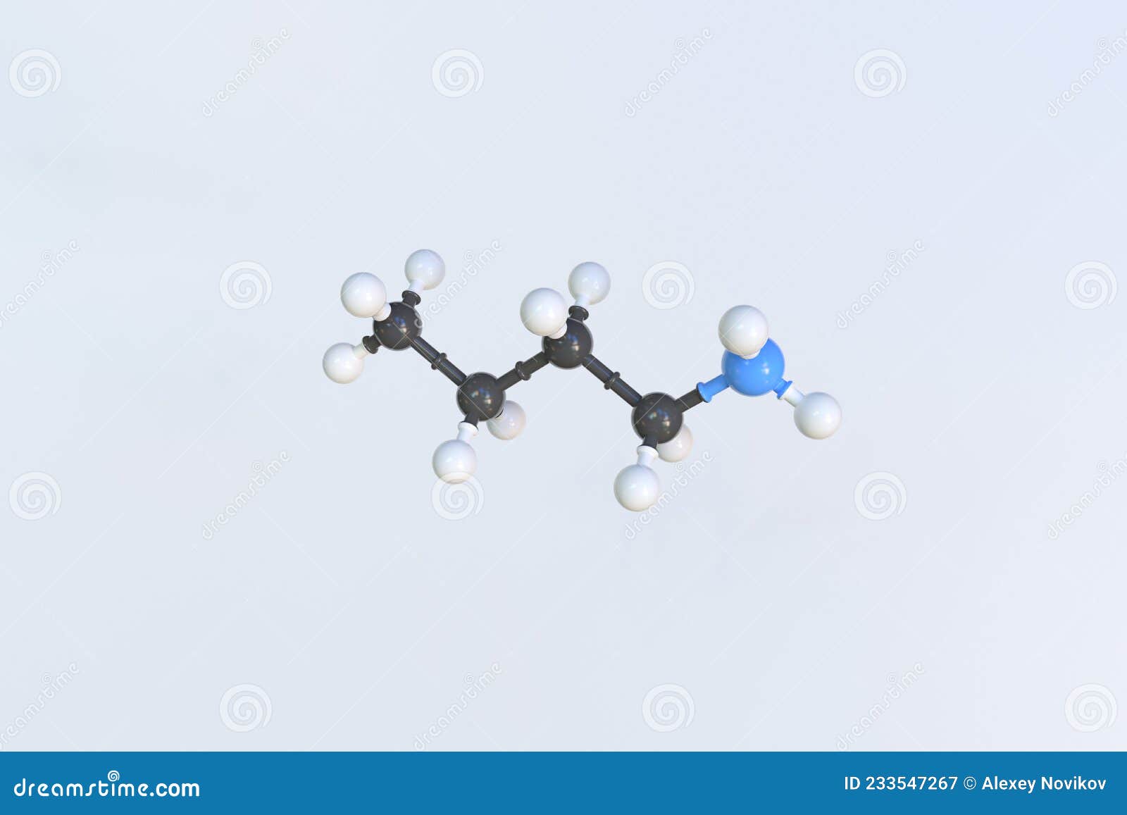 Butylamine Molecule. Isolated Molecular Model. 3D Rendering Stock ...