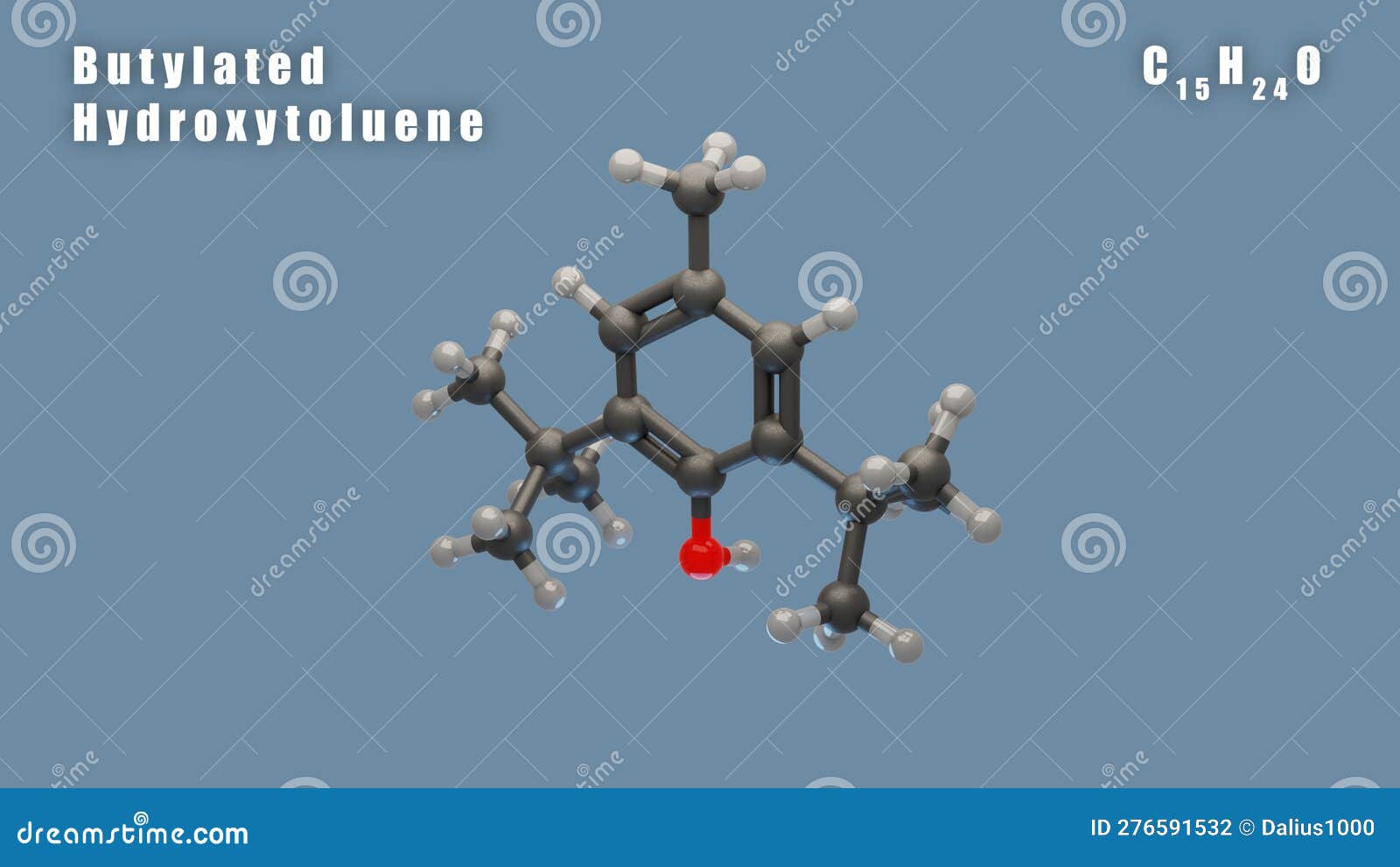 Butylated Hydroxytoluene of C15H24O 3D Conformer Render. Food Additive ...