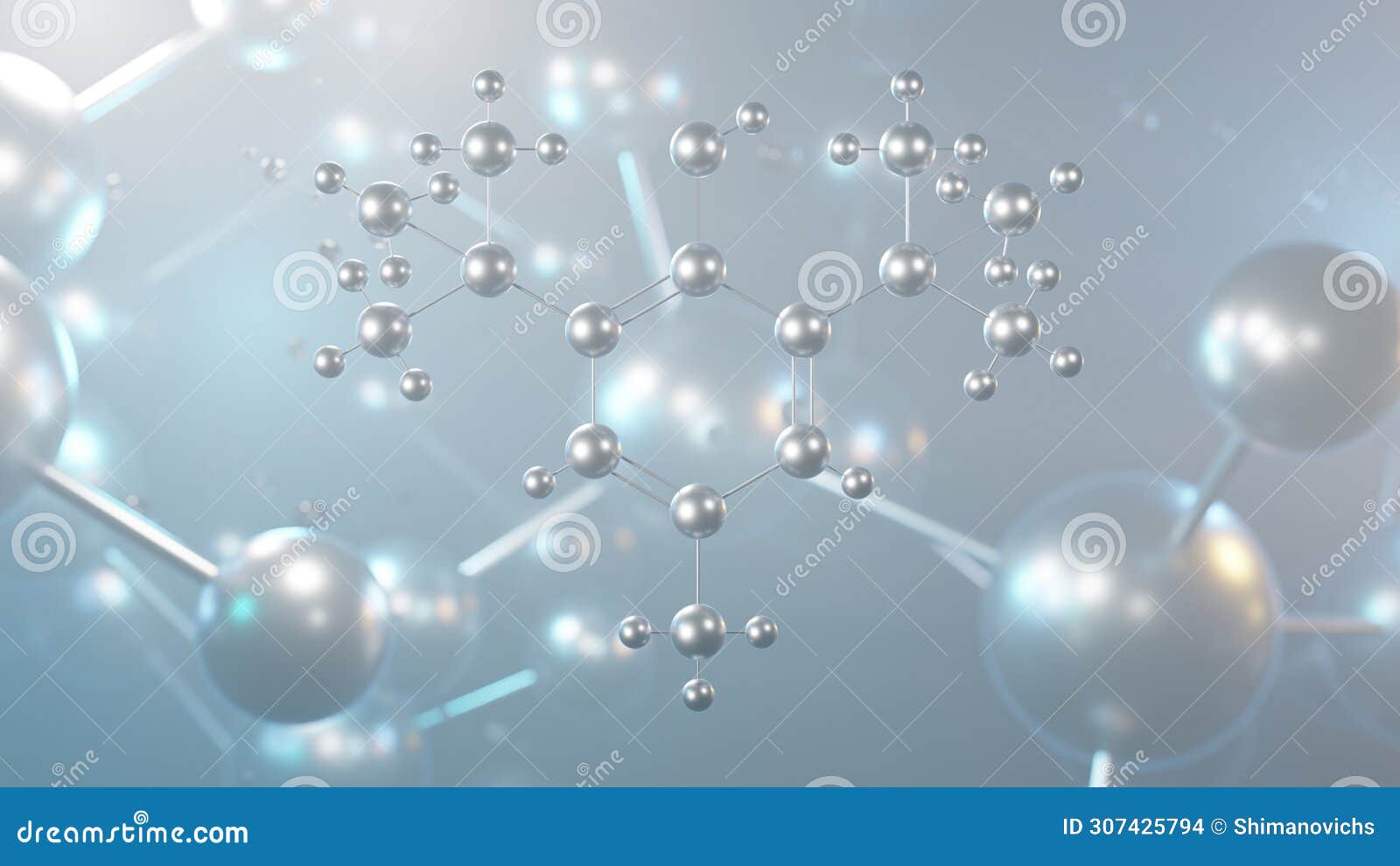Butylated Hydroxytoluene Molecular Structure, 3d Model Molecule, Food ...