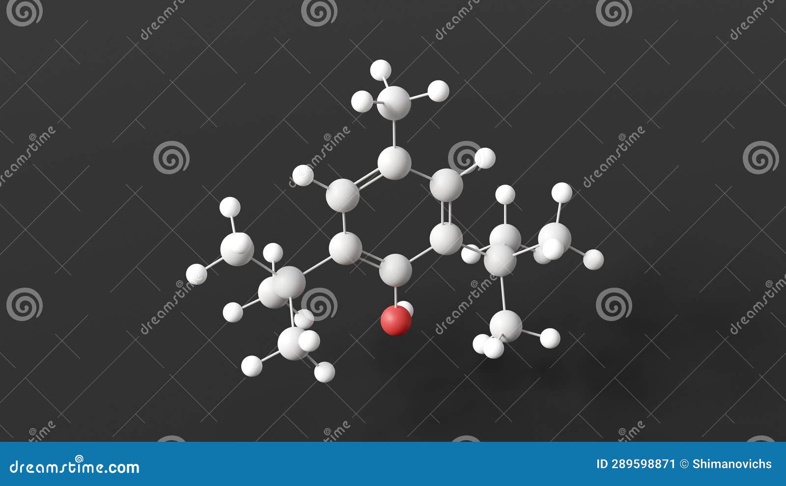 Butylated Hydroxytoluene Molecule, Molecular Structure, Antioxidant ...