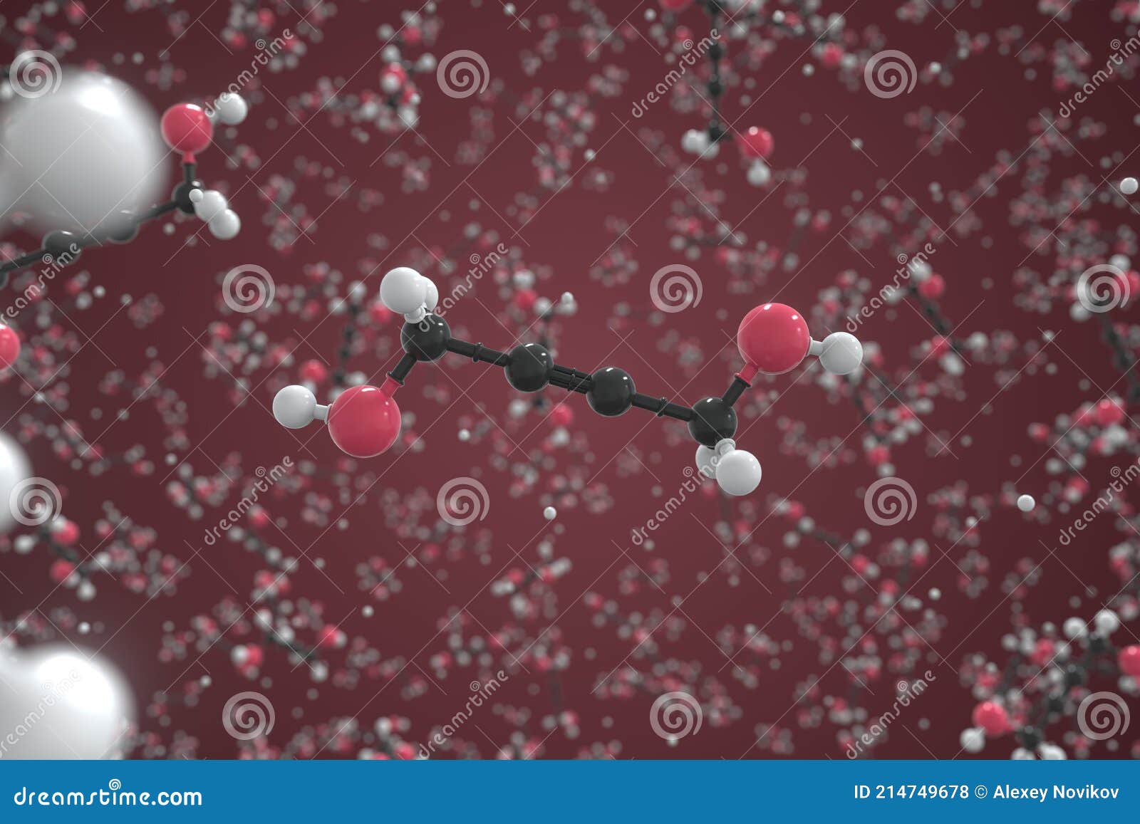 2-butyne-1,4-diol Molecule. Ball-and-stick Molecular Model. Chemistry ...
