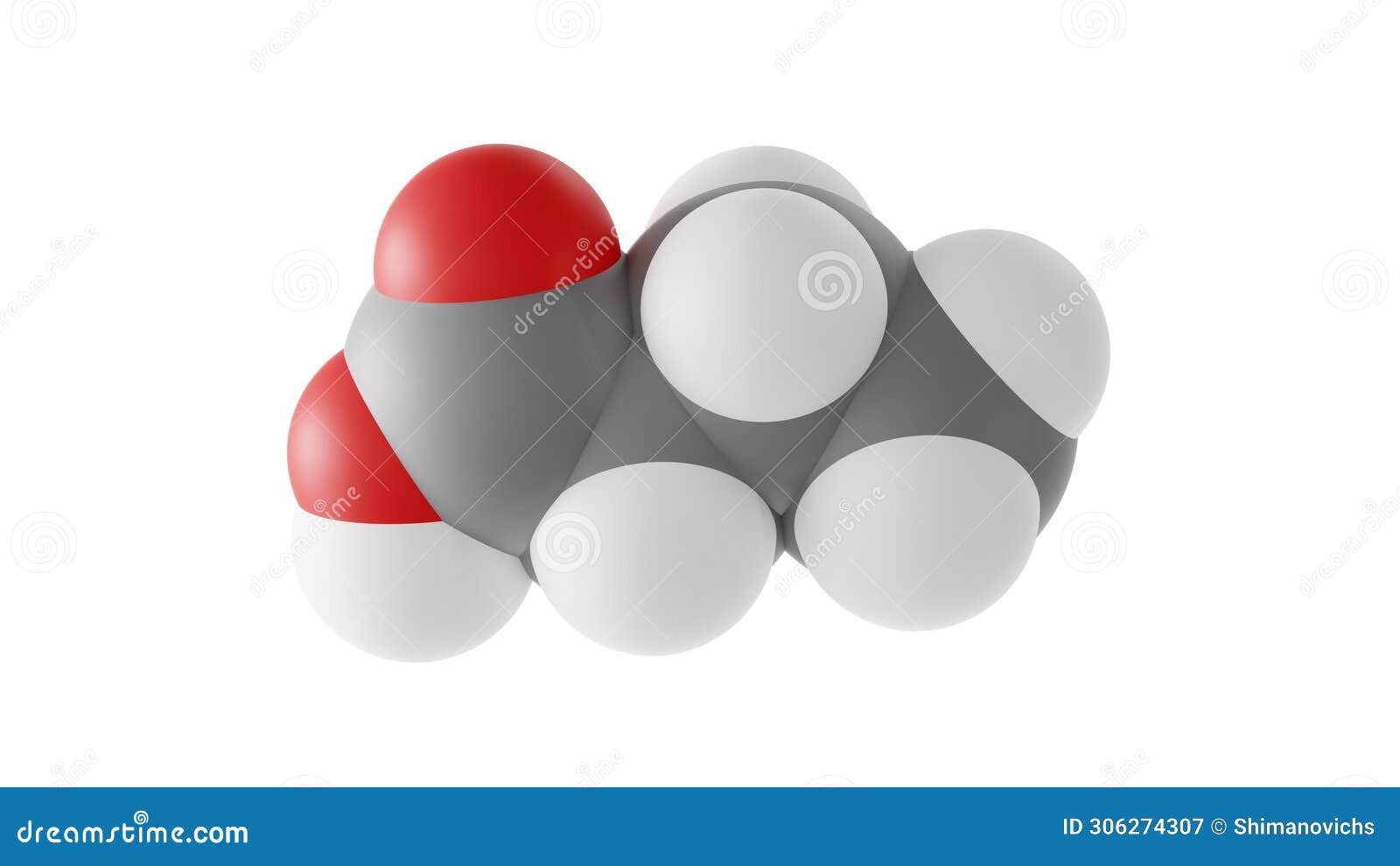 Butyric Acid Molecule, Butanoic Acid, Molecular Structure, Isolated 3d ...