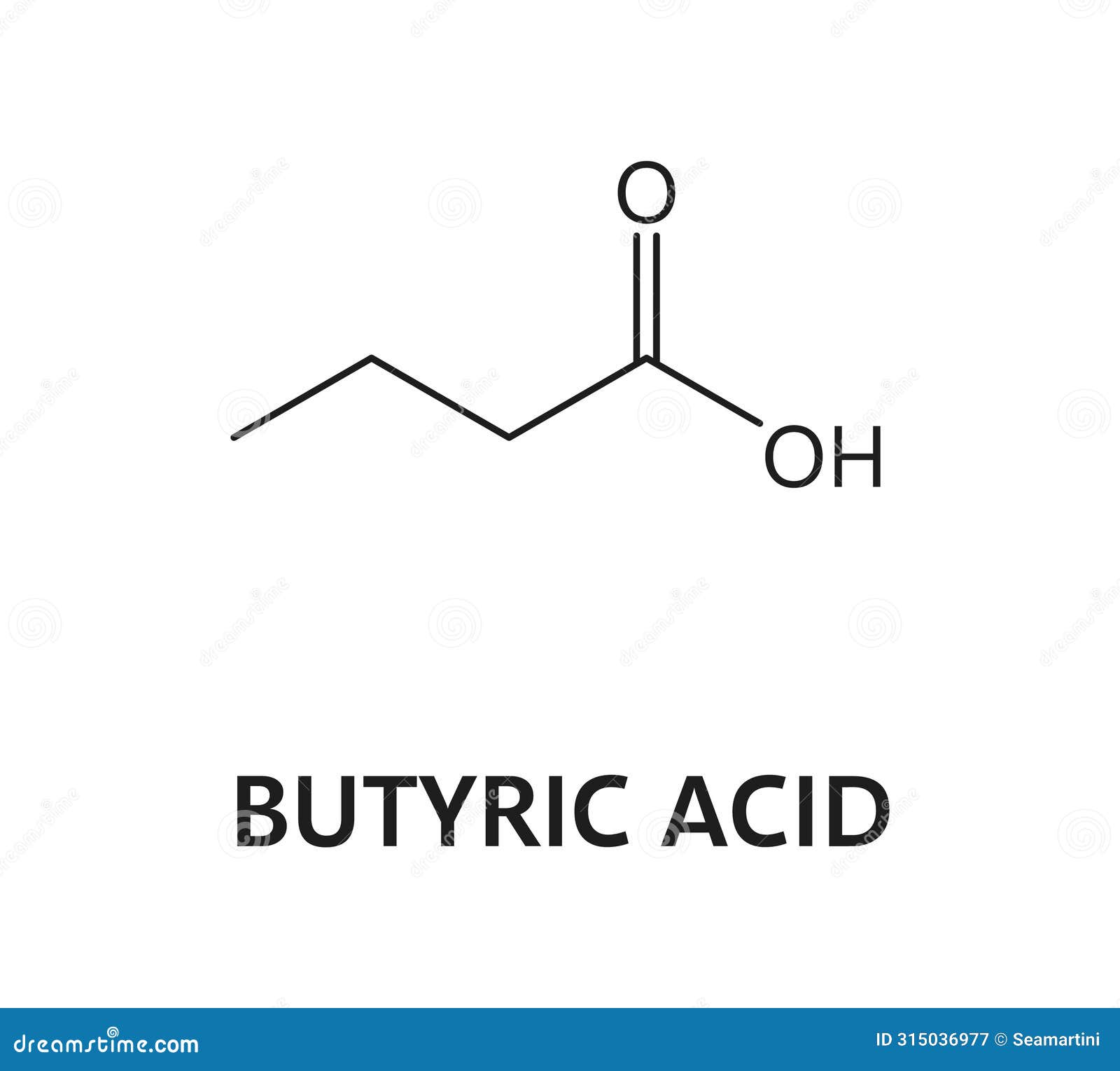 Butyric Acid Molecule Formula Chocolate Ingredient Stock Vector ...