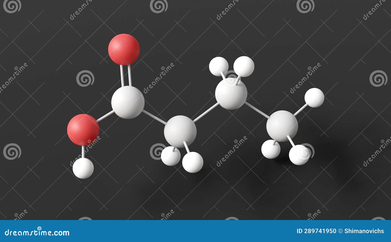 Butyric Acid Molecule Molecular Structure Butanoic Acid Ball And Stick 3d Model Structural