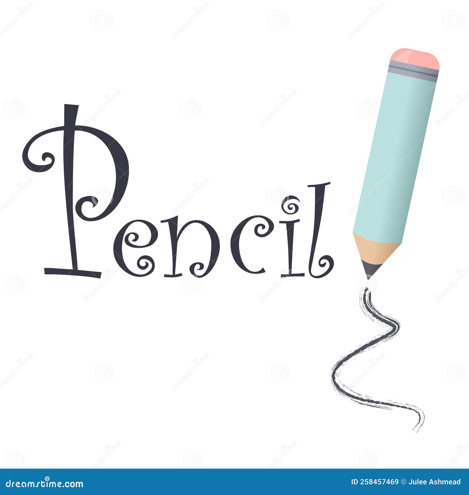 Pencil with Eraser Vector Illustration Graphic Stock Vector ...