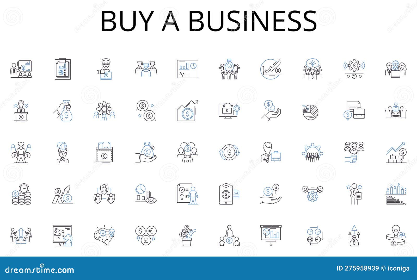 Buy a Business Line Icons Collection. Efficiency, Automation ...