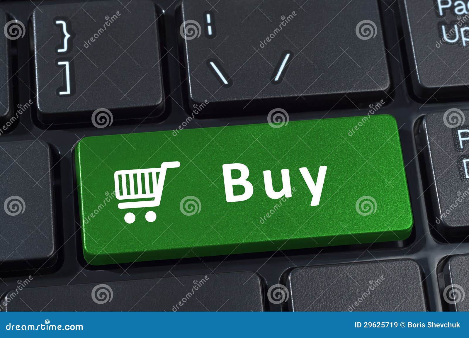 Buy Button Computer Keyboard with Trolley Icon. Stock Image - Image of ...