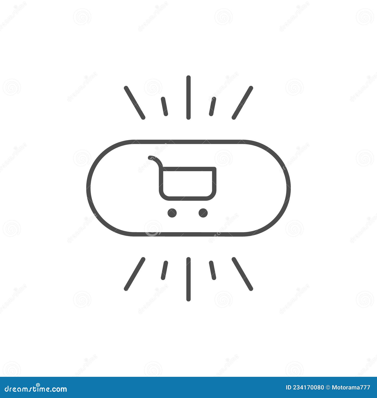 Buy Button Line Outline Icon Stock Vector - Illustration of commercial ...